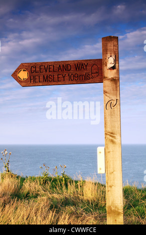 Cleveland Way Signpost at Filey Stock Photo - Alamy