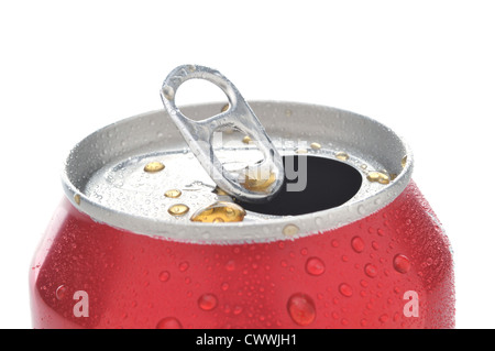 Open Soda Can Pull Tab. An open can of carbonated beverage with a ring ...