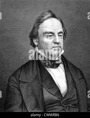 Lewis Cass (1782-1866) on engraving from 1834. American military ...