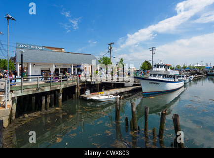 Portland, Maine waterfront with Long Wharf pier, a departure point for ...