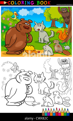 Cute funny squirrel for coloring. Template for a coloring book with ...