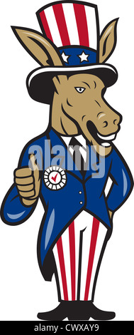 Democrat Donkey Mascot Thumbs Up Flag Stock Photo - Alamy