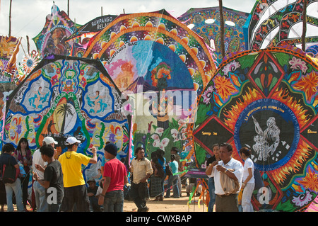 Kites or barriletes on Day Of The Dead, Dia de los Muertos, ceremony in ...