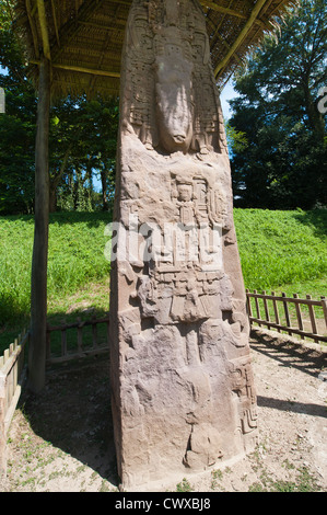 Stelae stela petroglyph tablet in Quirigua Archaeological Park, UNESCO ...
