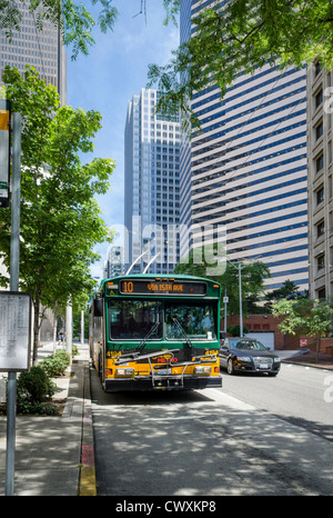 Seattle bus stop Stock Photo - Alamy
