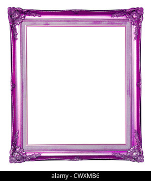 Antique violet and gold frame isolated on the white background Stock ...