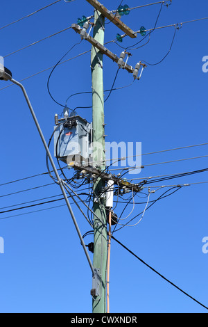 Street utility pole with distribution transformer Stock Photo - Alamy
