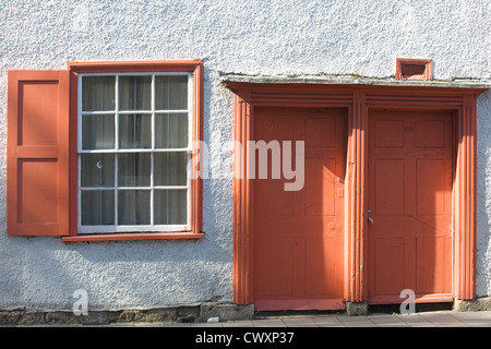 Terrace House with Terracotta colored Doors and Shutters Stock Photo ...