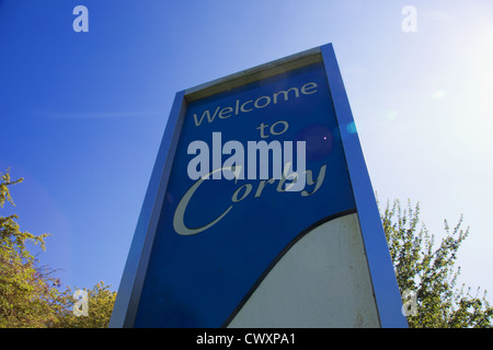 Welcome to corby sign Stock Photo - Alamy