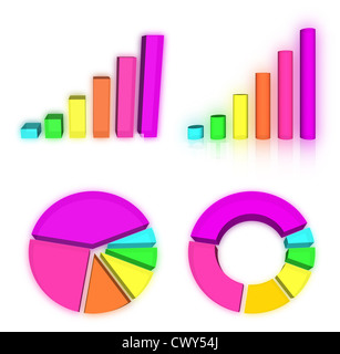 Set of rainbow charts graph Stock Photo - Alamy