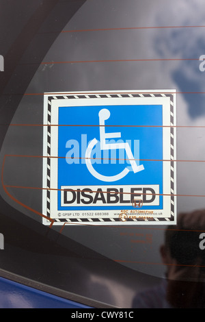 Disability car window sticker Stock Photo - Alamy