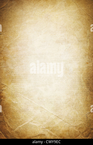 Old paper sheet aged and folded, texture background Stock Photo - Alamy