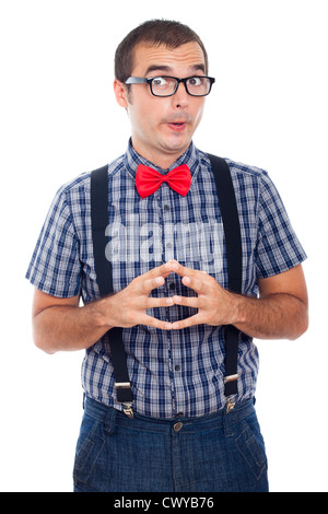 Funny nerd glasses isolated on white Stock Photo - Alamy