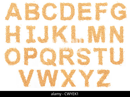 abc, alphabet,Letter from Paddy rice on white Stock Photo - Alamy