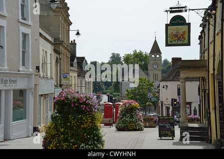 Pedestrianised High Street, Calne, Wiltshire, England, United Kingdom ...