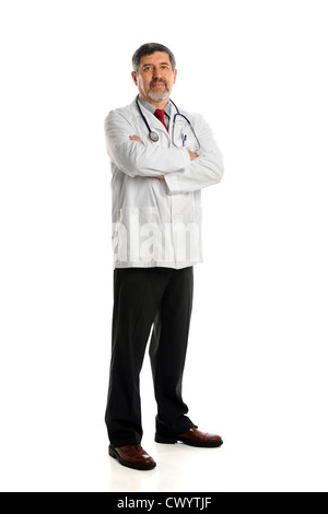 Hispanic man with beard standing over white background smiling in love ...