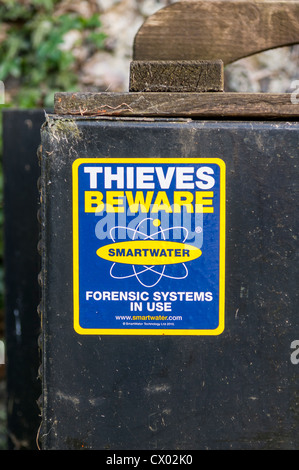 Thieves Beware Smartwater Forensic Systems In Use warning sticker on a ...
