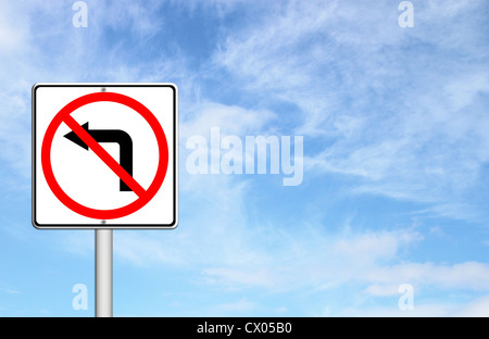 don't turn right sign with a left curved road background Stock Photo ...