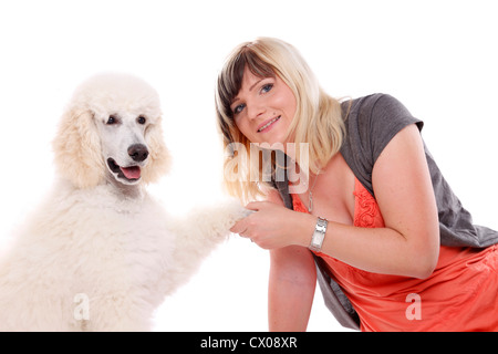 woman with standard poodle Stock Photo - Alamy