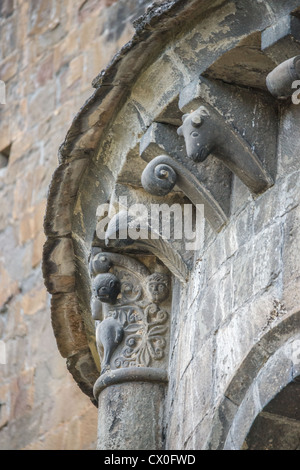 Corbel of the Romanesque church Santa María in Santa Cruz de la Serós ...