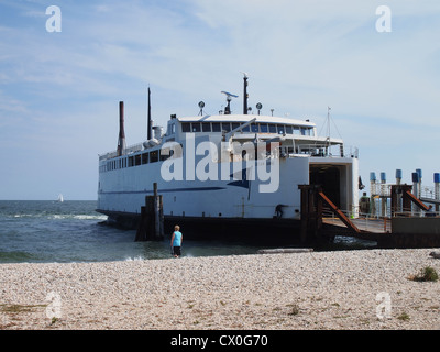 Cross Sound Ferry, Susan Anne, in dock at Orient Point, NY Stock Photo ...