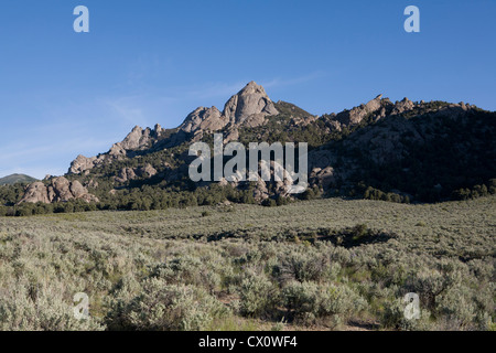 Fanciful rock shapes at City of Rocks National Reserve, Almo, ID Stock ...