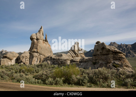 Fanciful rock shapes at City of Rocks National Reserve, Almo, ID Stock ...
