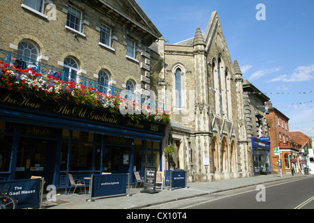 Jewry Street Restaurants, shops and Church in Winchester - Hampshire UK ...