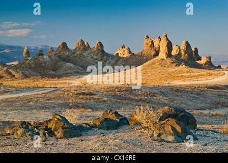 Tufa spires and chunks of basalt at Trona Pinnacles National Natural ...