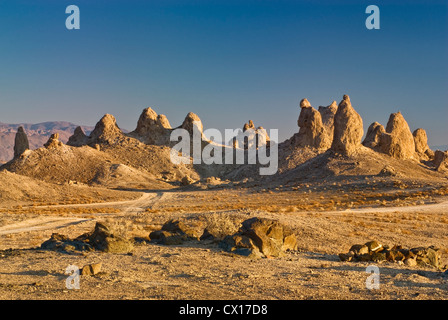 Tufa spires and chunks of basalt at Trona Pinnacles National Natural ...