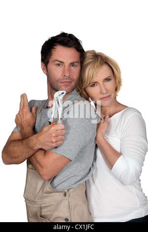 Couple of secret agents Stock Photo - Alamy