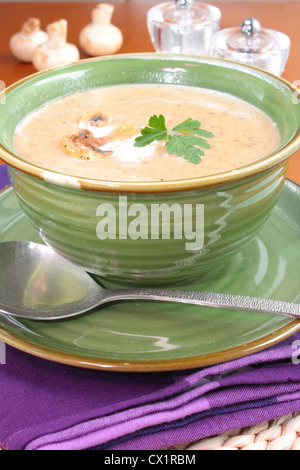 Bowl of soup with onions served at a restaurant Stock Photo - Alamy
