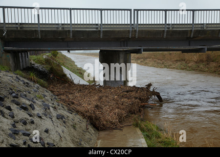 Silver Stream in flood, Mosgiel, Dunedin, Otago, South Island, New ...