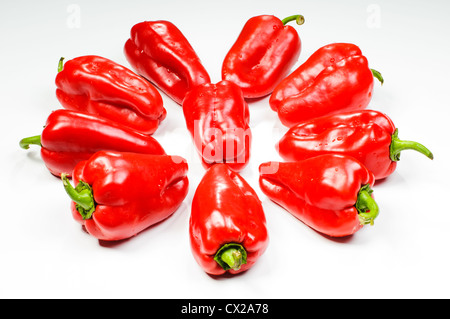 Star made of peppers isolated on white background Stock Photo - Alamy