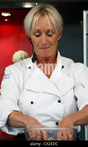 TV celebrity chef, Lesley Waters giving public cookery demonstration ...