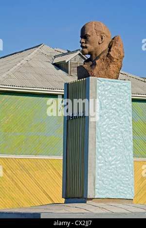 Lenin statue in Barentsburg, Russian coal mining settlement at ...