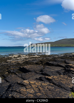 dh Scapa Flow HOY ORKNEY Rocky sea shore coastline blue sky summer day ...
