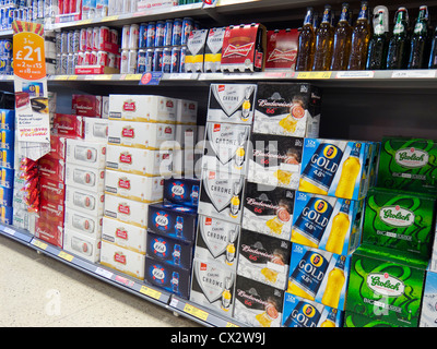 Beer section in UK supermarket Stock Photo - Alamy