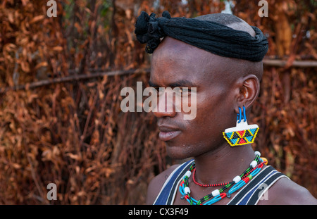Key Afer Ethiopia Africa Bena boys Lower Omo Valley with white paint on ...
