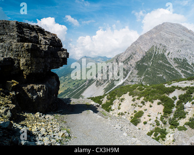 hiking trail, mountain stairs, Stelvio National Park, Bormio, Lombardy ...