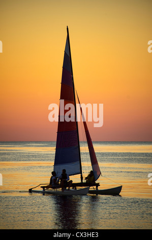 Sunset Sail boat on Cape Cod Bay, Massachusetts, USA Stock Photo - Alamy