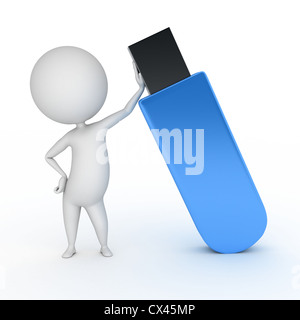 3d rendered illustration of a guy with a flash usb Stock Photo - Alamy
