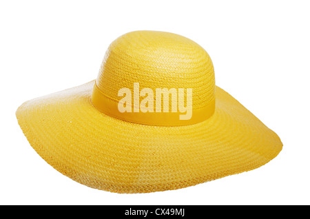 White woven women's hat isolated on white background Stock Photo - Alamy