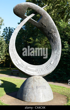 Sir Frank Whittle sculpture by artist Stephen Broadbent, Chestnut ...