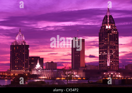 The downtown Mobile, Alabama waterfront skyline Stock Photo - Alamy