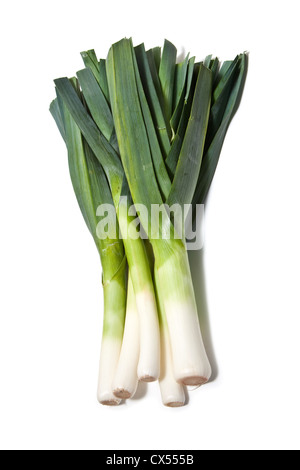 Fresh leeks isolated on white background. sliced leek isolated Stock ...