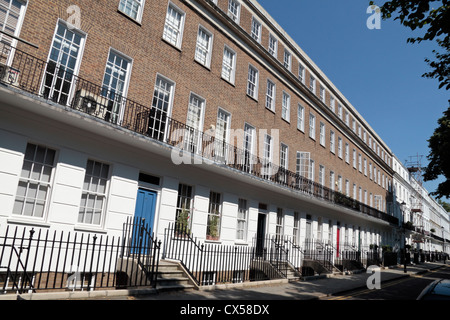 General view of terraced properties on Markham Square, Chelsea, London ...