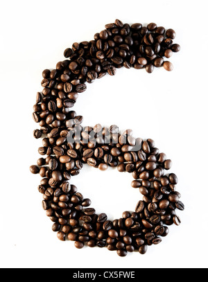 Numbers made from coffee beans Stock Photo - Alamy