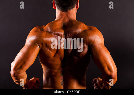 Young male bodybuilders back view Stock Photo - Alamy