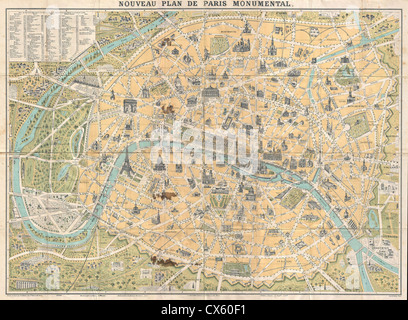 The Guilmin map of Paris, France, provides detailed geographical and ...